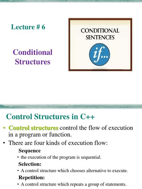 lecture 6 conditional structures pdf control flow computer programming