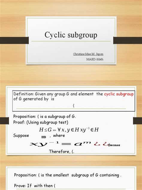cyclic subgroup pdf