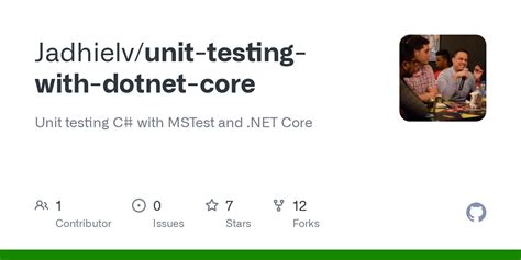 GitHub Jadhielv Unit Testing With Dotnet Core Unit Testing C With