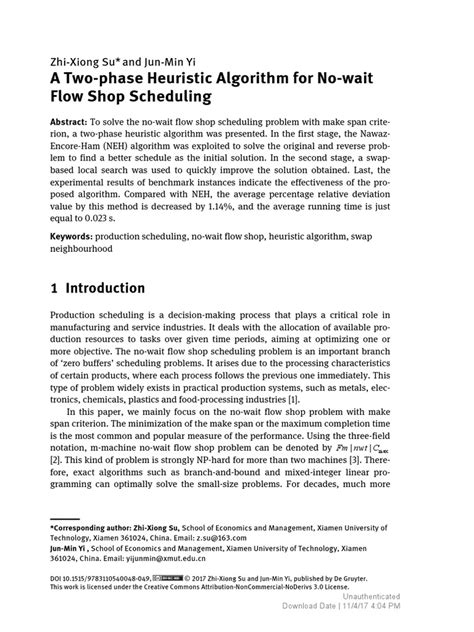 a two phase heuristic algorithm for no wait flow s pdf
