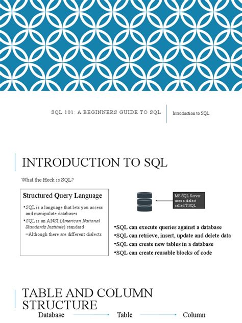 sql 101 a beginners guide to sql pdf sql relational model