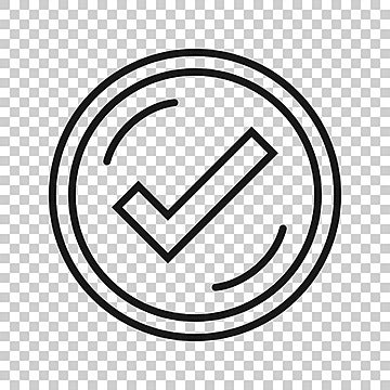 Accepted Check Mark Icon On White Background Flat Circle Yes Vector