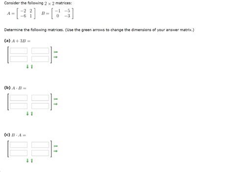 solved consider the following 2 x 2 matrices 221 b 61
