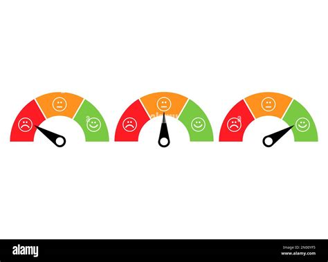 Set Of Customer Satisfaction Meter Icon Graph Rating Measure Business
