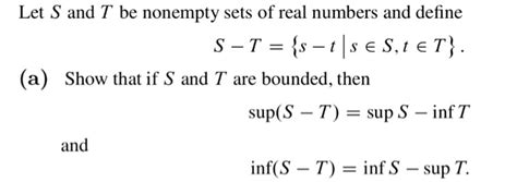 let s and t be nonempty sets of real numbers and
