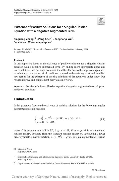 pdf existence of positive solutions for a singular hessian equation with a negative augmented term