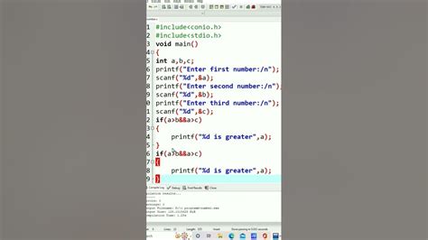 Find Greatest Among 3 Numbers In C Ms Coder Youtube