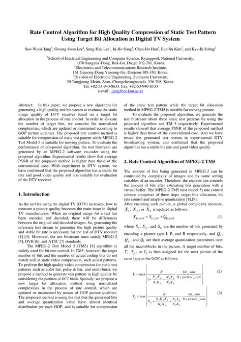 pdf rate control algorithm for high quality compression of static test pattern using target