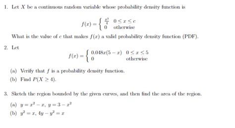 [solved] 1 let x be a continuous random variable whose pr