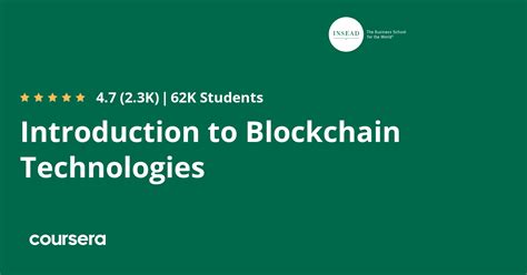 Introduction To Blockchain Technologies Coursya