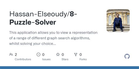 github hassan elseoudy 8 puzzle solver this application allows you to view a representation