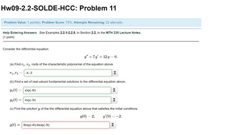 solved hw09 2 2 solde hcc problem 11 problem value 1
