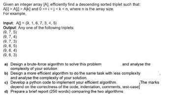 Answered Given An Integer Array A Efficiently Bartleby