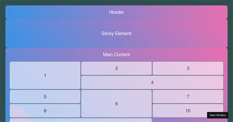 CSS Grid Layout Codesandbox
