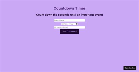 Countdown Timer React Codesandbox