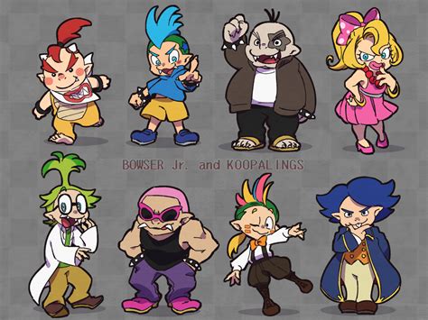 Bowser Jr Wendy O Koopa Roy Koopa Lemmy Koopa Ludwig Von Koopa And 3 More Mario Drawn