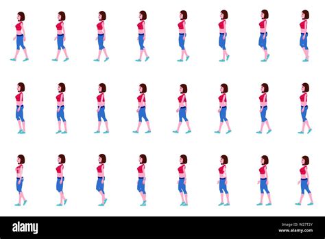 Character Walk Cycle Animation Sequence Loop Animation Sprite Sheet Stock Vector Image And Art