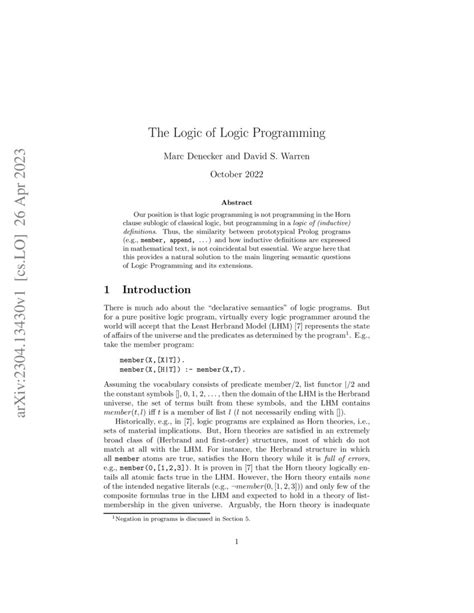 the logic of logic programming deepai