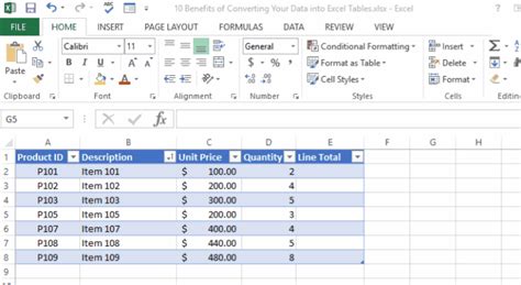 10 benefits of converting your data into excel tables