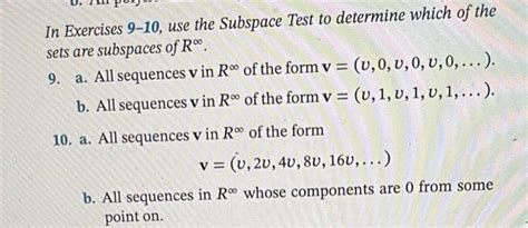 solved in exercises 9 10 use the subspace test to determine