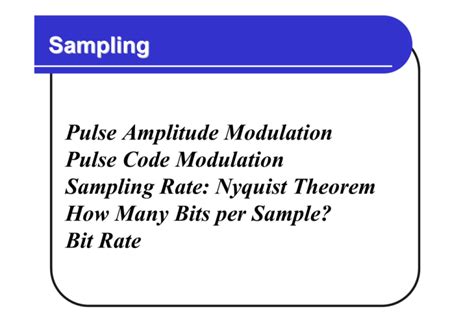 sampling pulse amplitude modulation pulse code modulation