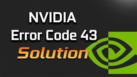 How To Fix NVIDIA Error Code 43 SOLVED YouTube
