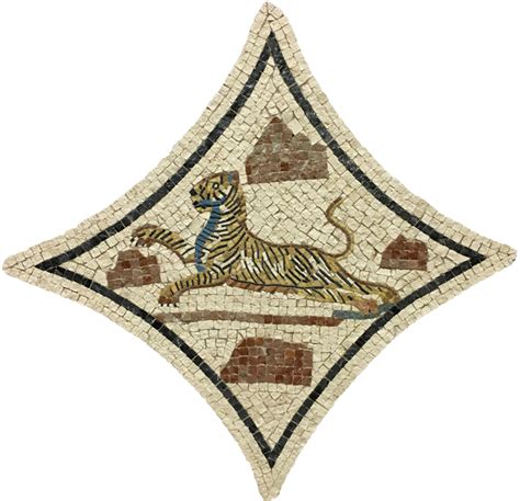 Tiger Mosaic Fragment Marble Stone Handmade Roman Custom The Ancient Home