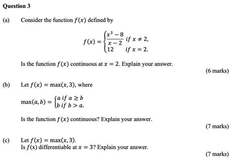 solved question 3 a consider the function f x defined by