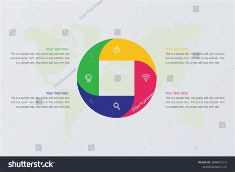 Folded Circle Infographic Powerpoint Template 4 Stock Vector Royalty