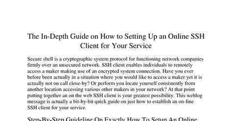SSH Client 5 Pdf DocDroid