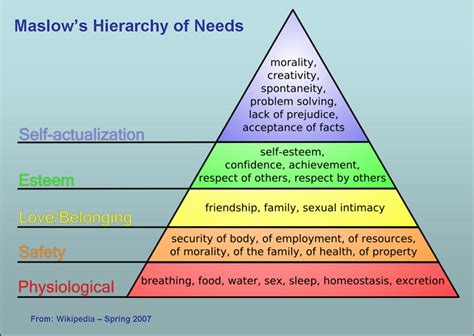 Maslow S Hierarchy Of Needs Worksheets