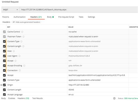 Replicatiing Post Request From Website Form Using Postman