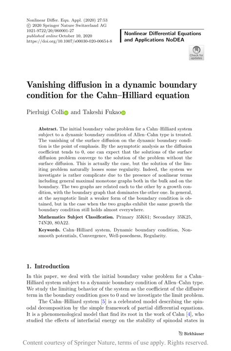 vanishing diffusion in a dynamic boundary condition for the cahn hilliard equation request pdf