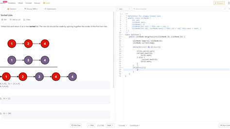 leetcode merge of two sorted linked list java youtube