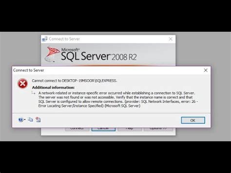 How To Fix Cannot Connect To Desktop Soor Sqlexpress Error Sql