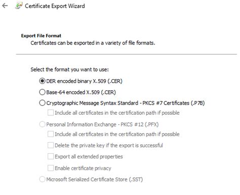 windows how to export certificate in pfx format super user