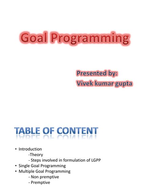 goal progrmming pdf linear programming mathematical optimization