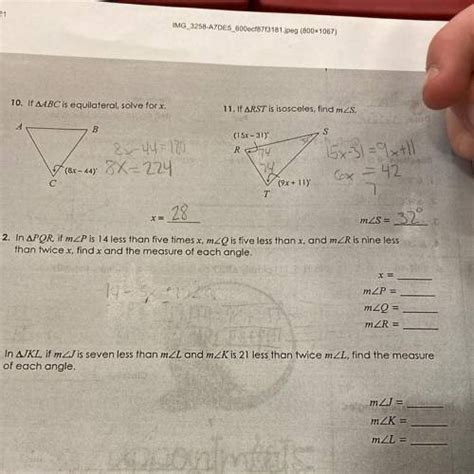 quiz 4 1 classifying and solving for sides angles in triangles gina wilson i need 12 and 13 please