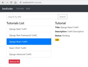 Django React Tutorial CRUD App With Axios Rest Framework BezKoder