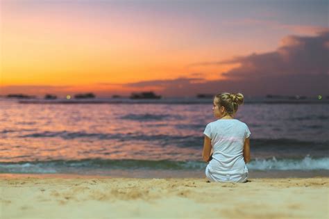 Sunlight Women Sunset Sea Water Shore Sand Beach Sunrise