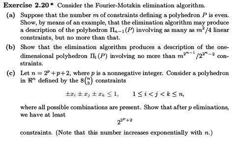 [solved] exercise 2 20 consider the fourier motzkin elimi