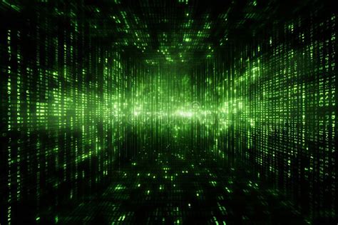 Emerald Emanation Matrix Code Wallpaper In Green Generative Ai Stock