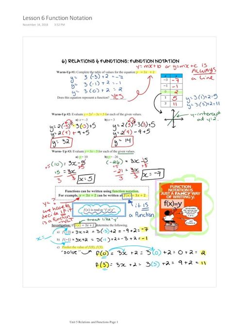 PDF Lesson 6 Function Notation Miss Zukowski S Class Lesson 6