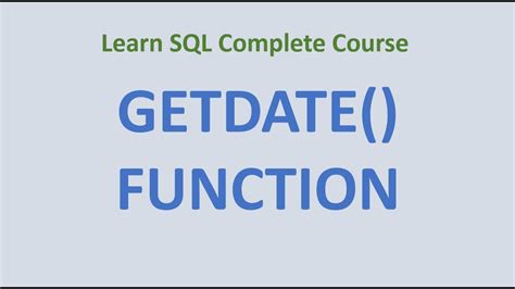 54 getdate function in sql difference between getdate and current timestamp youtube