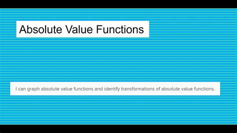 absolute value functions video youtube