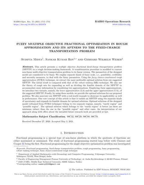 pdf fuzzy multiple objective fractional optimization in rough approximation and its aptness to