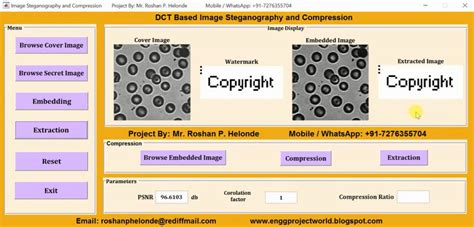 dct based image steganography and compression matlab project source code ~ engineering projects