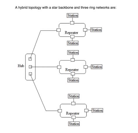 Solved A Hybrid Topology With A Star Backbone And Three Ring Chegg