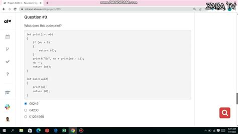 0x08 c recursion quiz and answers youtube