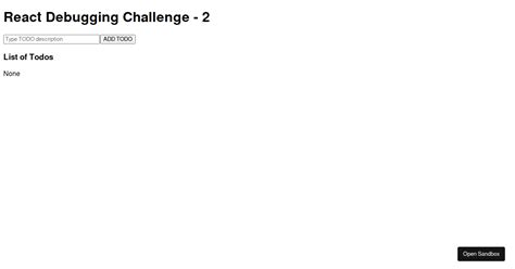 React Debugging Challenge 2 Codesandbox